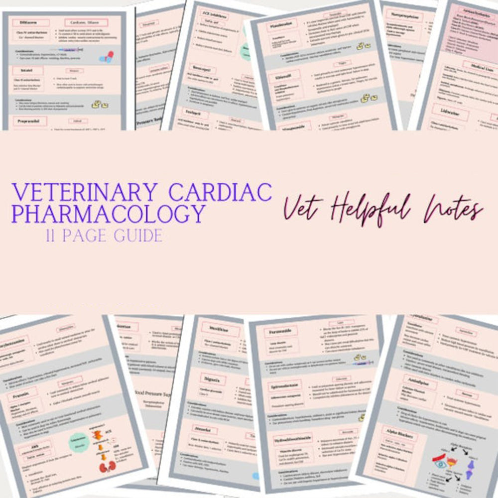 Veterinary cardiovascular pharmacology drugs – Vet.Helpful.Notes